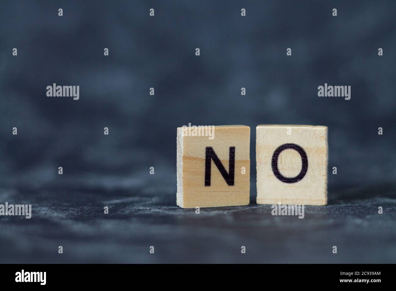 Wooden letters spelling out the word NO Stock Photo - Alamy