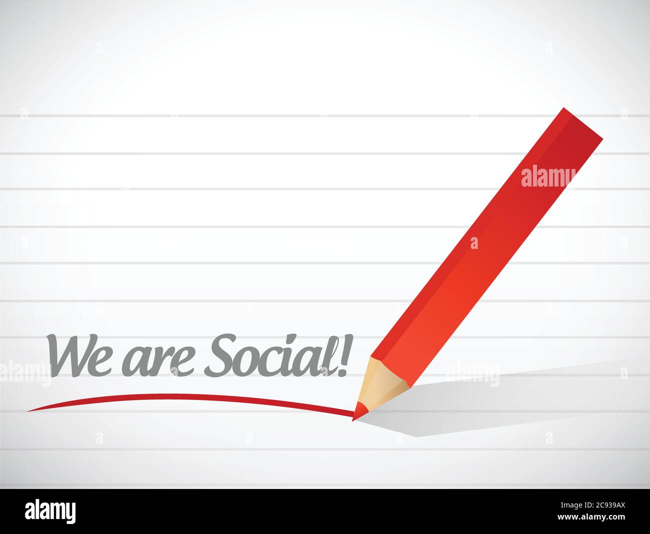 We are social message illustration design over a white background Stock ...