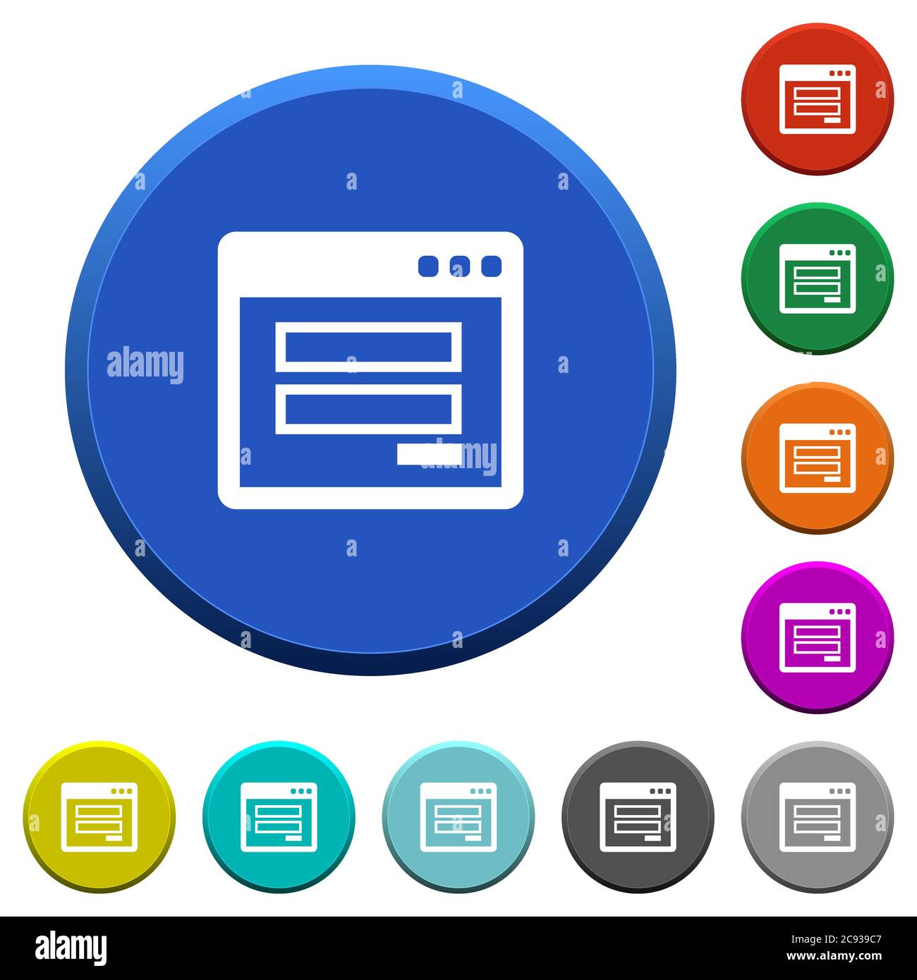 Login window round color beveled buttons with smooth surfaces and flat ...