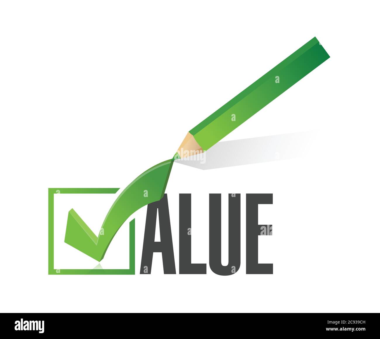 Value check mark pencil illustration design over a white background ...