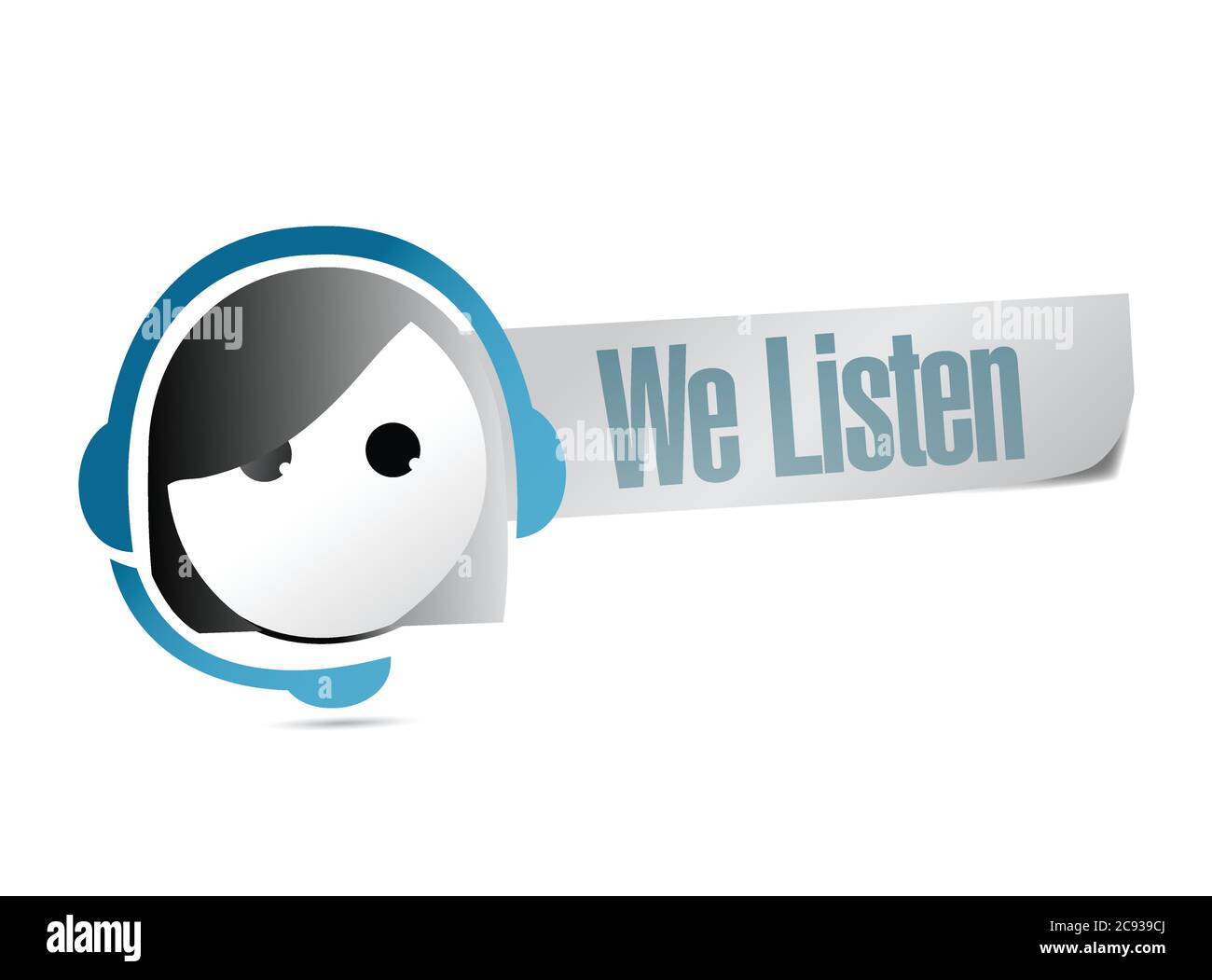 We listen customer support illustration design over a white background ...