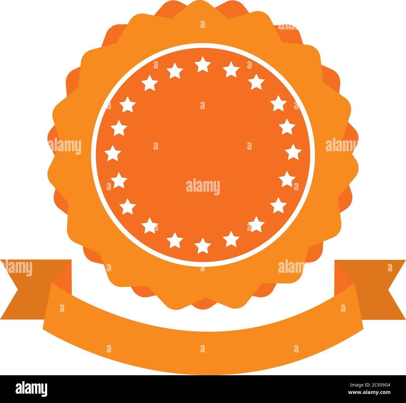 round sticker and ribbon icon over white background, flat style, vector ...