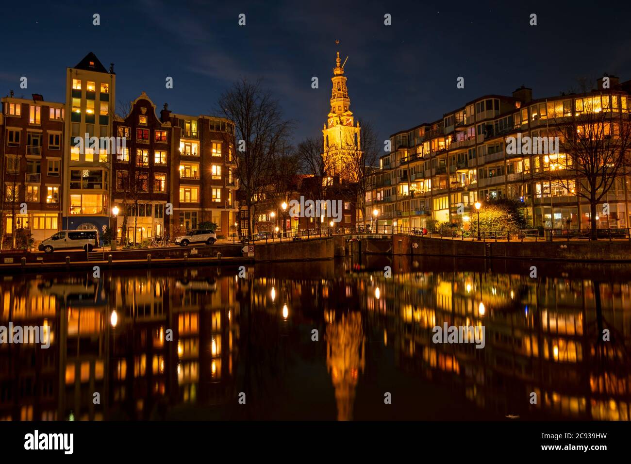 City scenic from Amsterdam with the Zuiderkerk in the Netherlands at ...