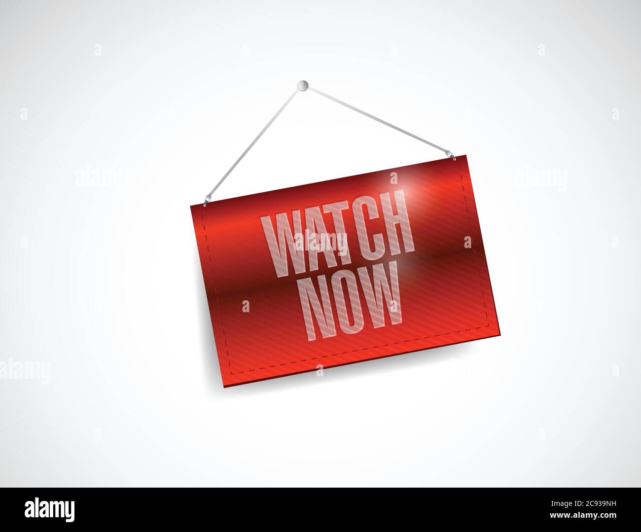 Watch now hanging banner illustration design over a white background ...