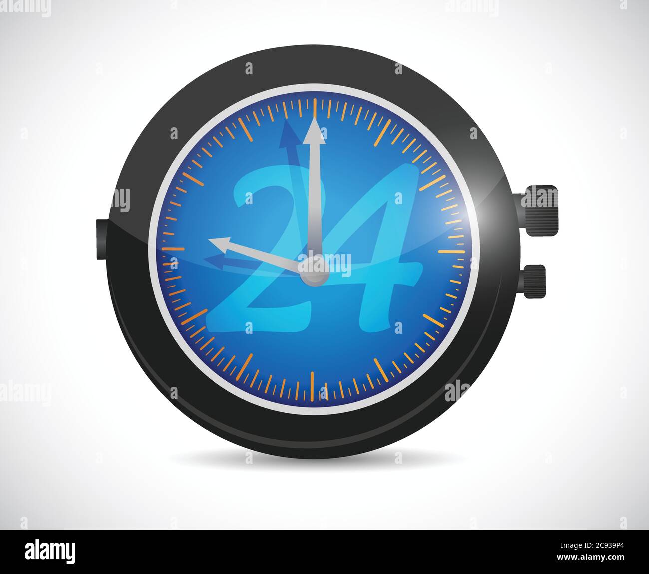 24 hours watch illustration design over a white background Stock Vector ...