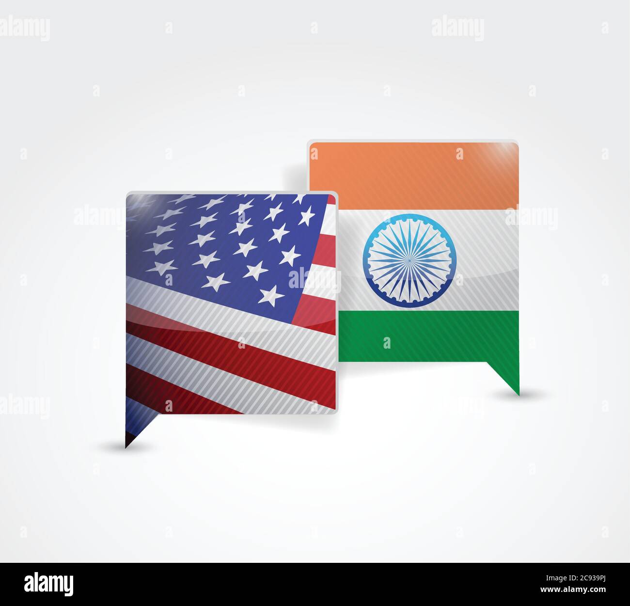 Us and india communication illustration design over a white background ...