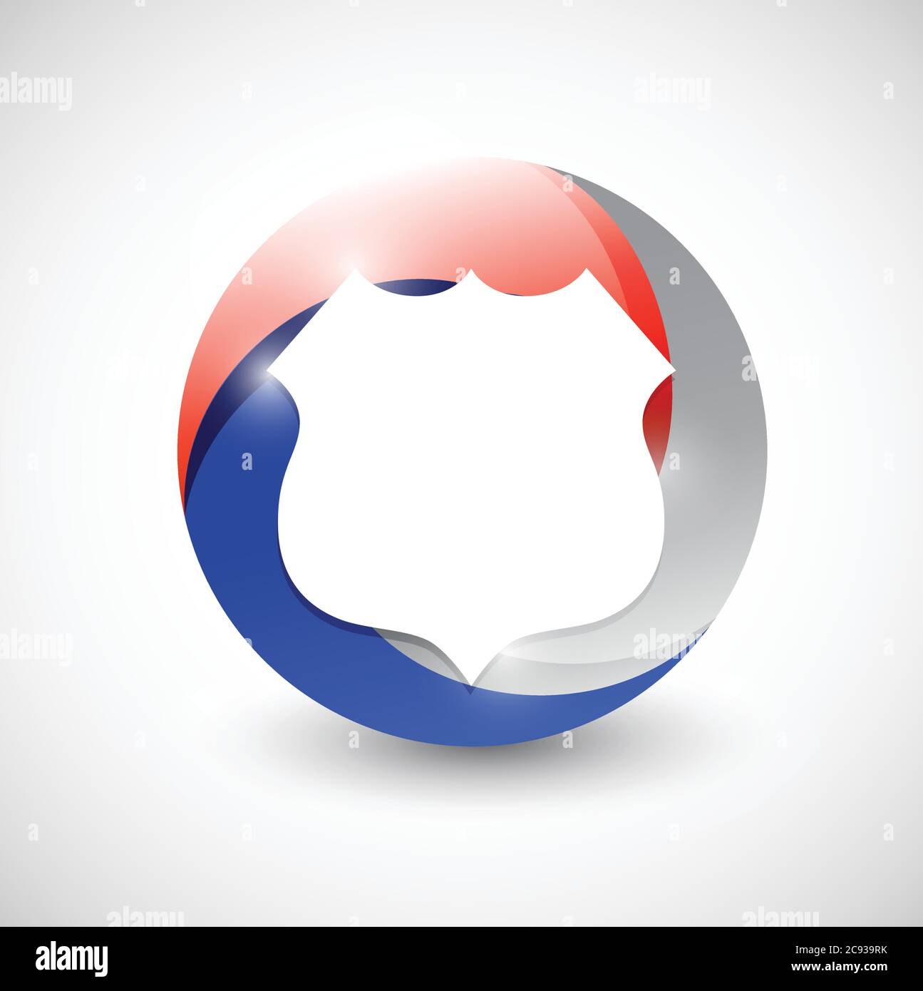 Usa red, white and blue shield illustration design over a white ...