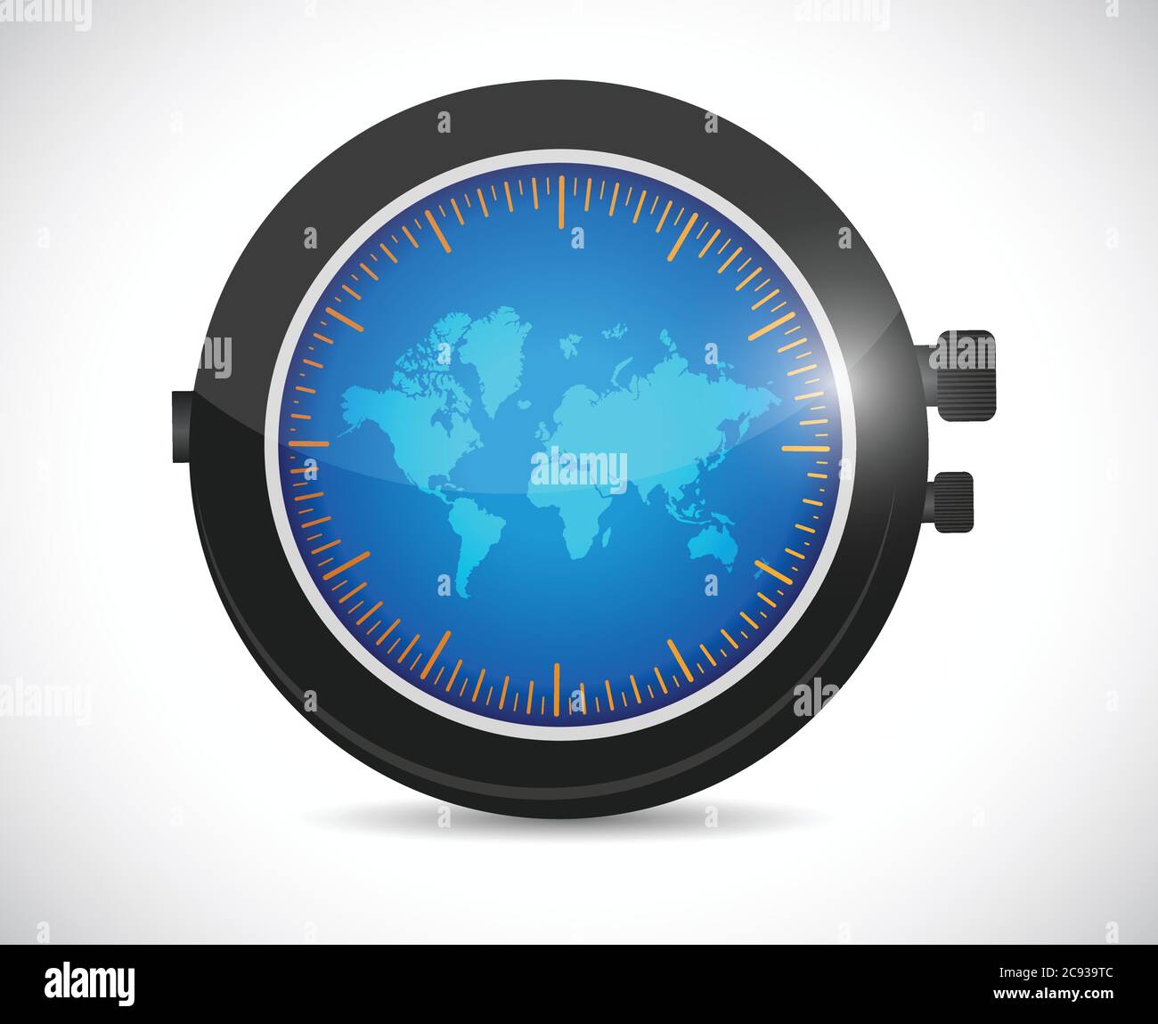 World map watch illustration design over a white background Stock ...