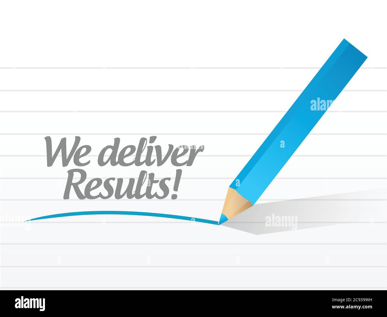 We deliver results illustration design over a white background Stock ...