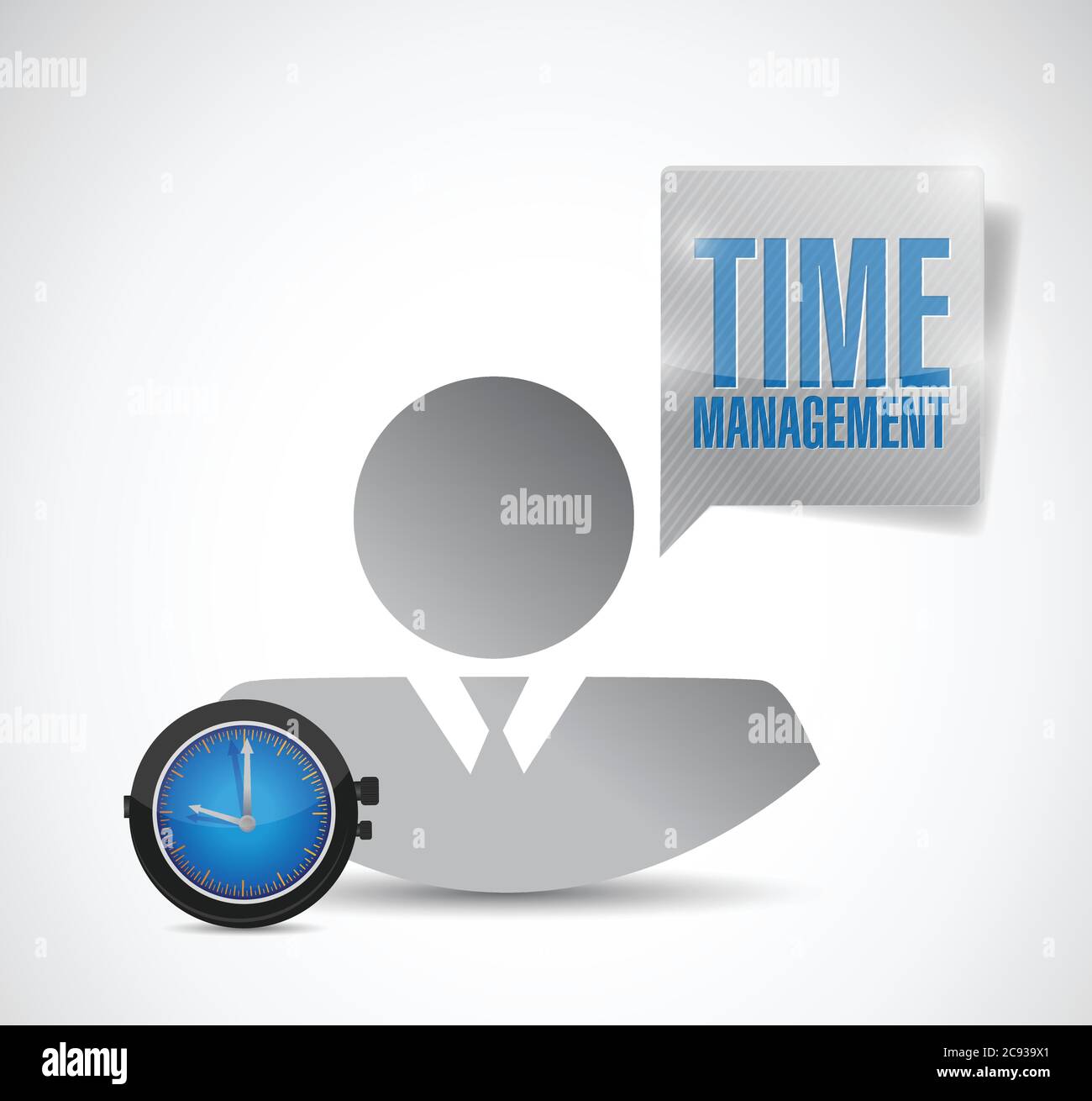 Time management avatar employee. illustration design over a white ...