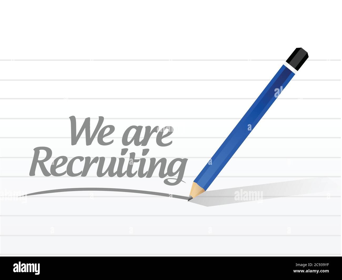 We are recruiting message illustration design over a white background ...