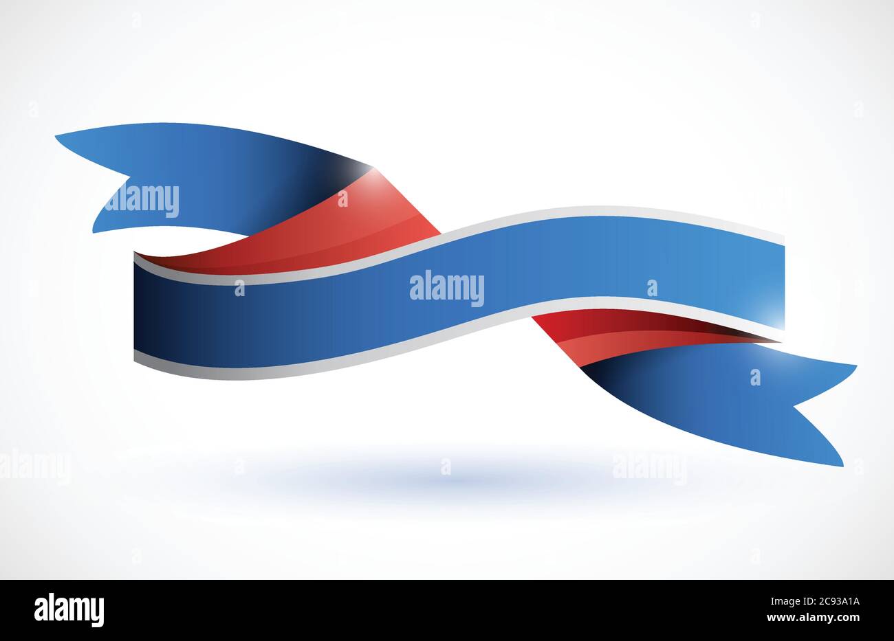 Usa red, white, blue ribbon illustration over a white background Stock ...
