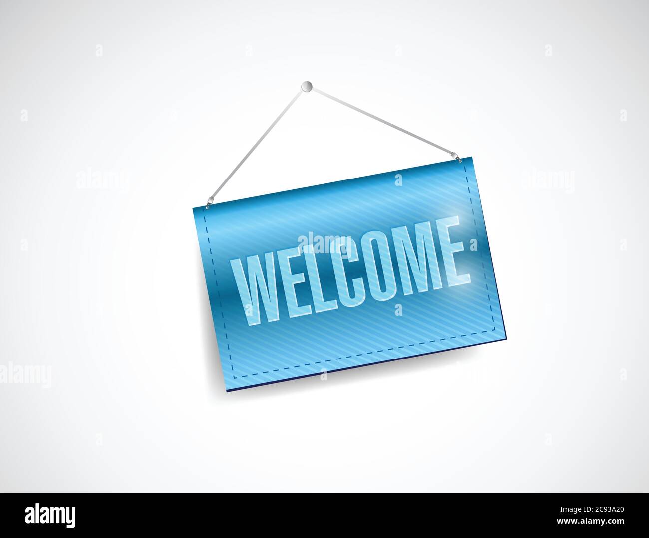 Welcome hanging banner illustration design over a white background ...
