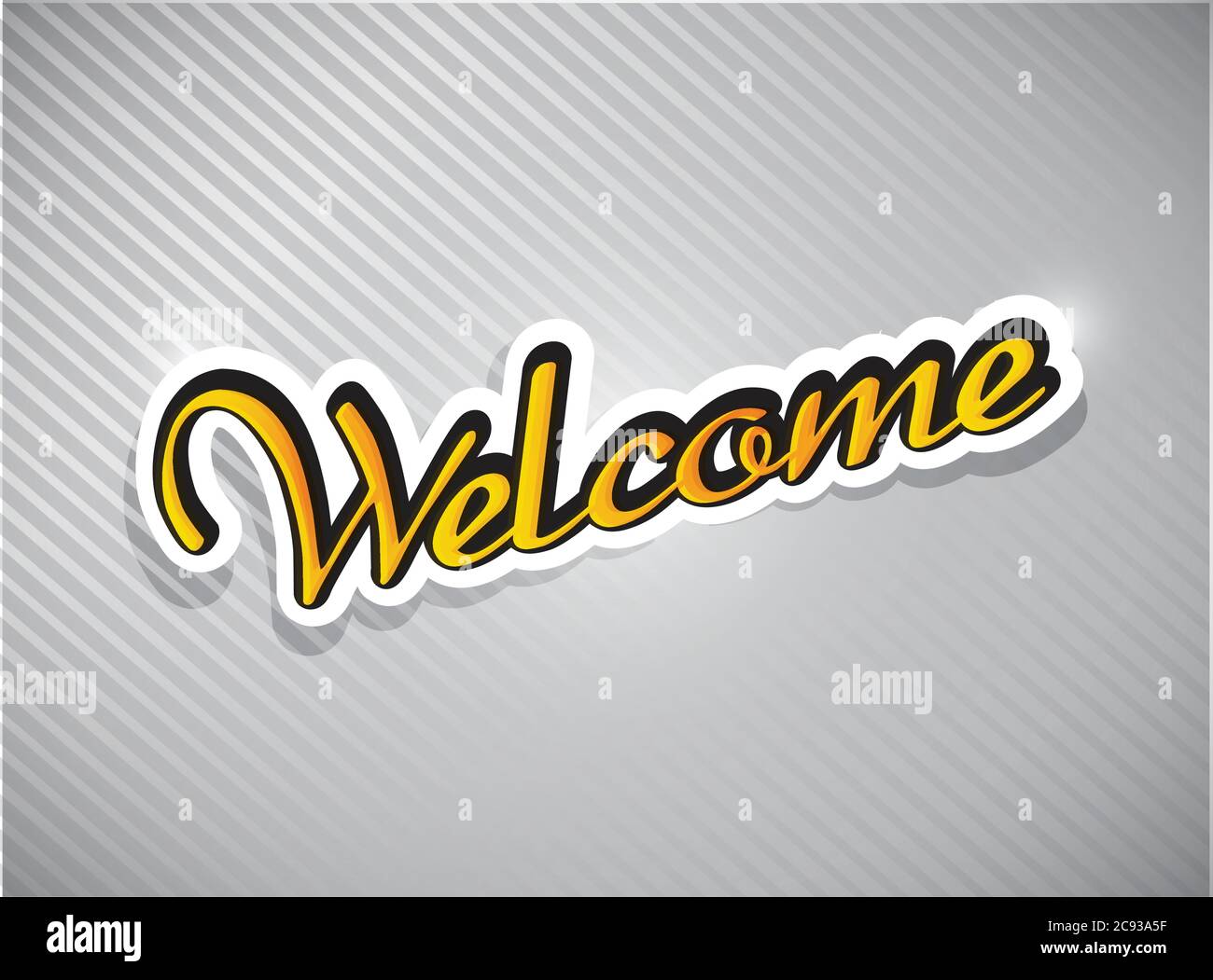 Welcome text card illustration design over a grey background Stock ...
