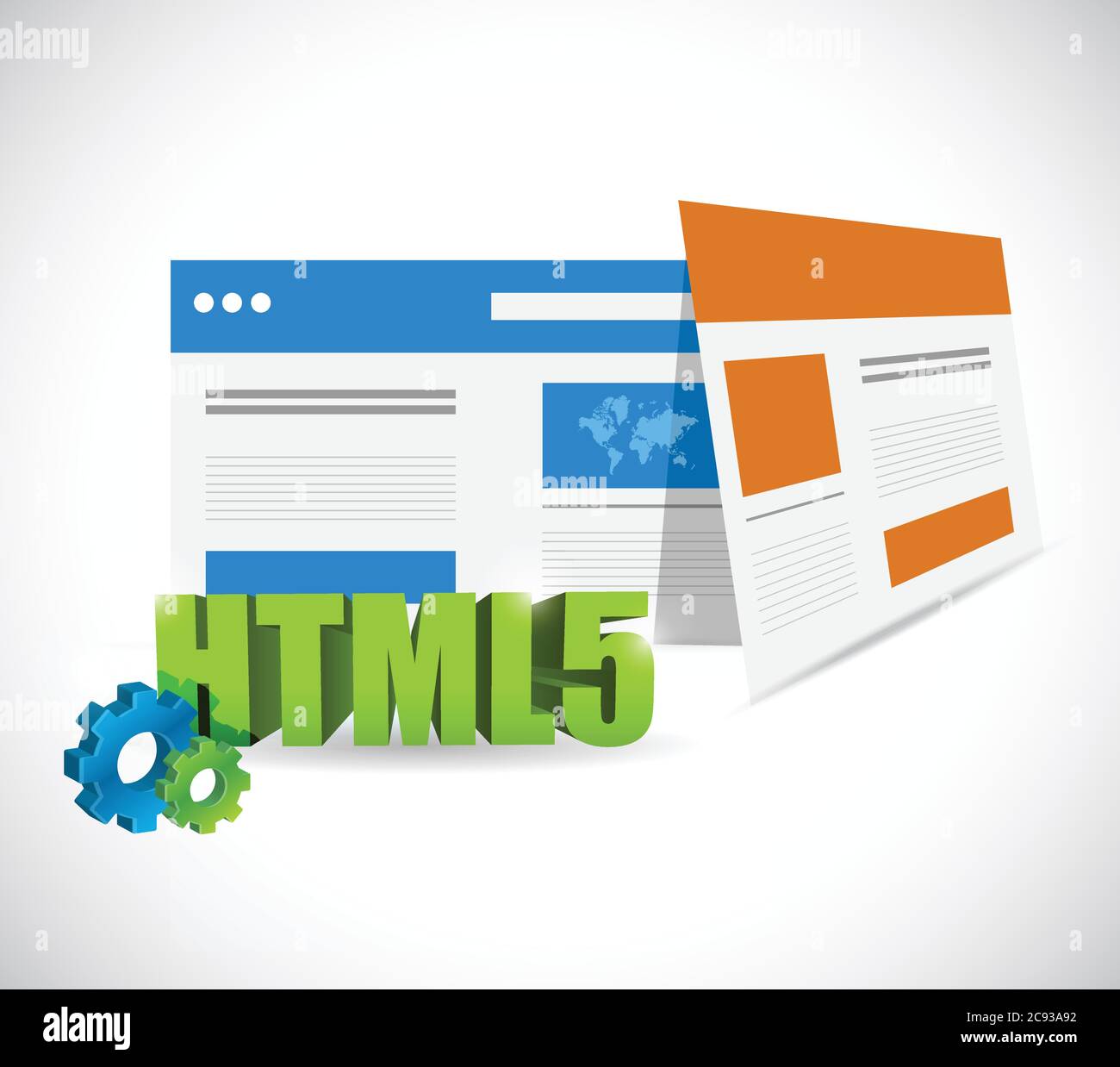 Html5 web templates illustration design over a white background Stock ...