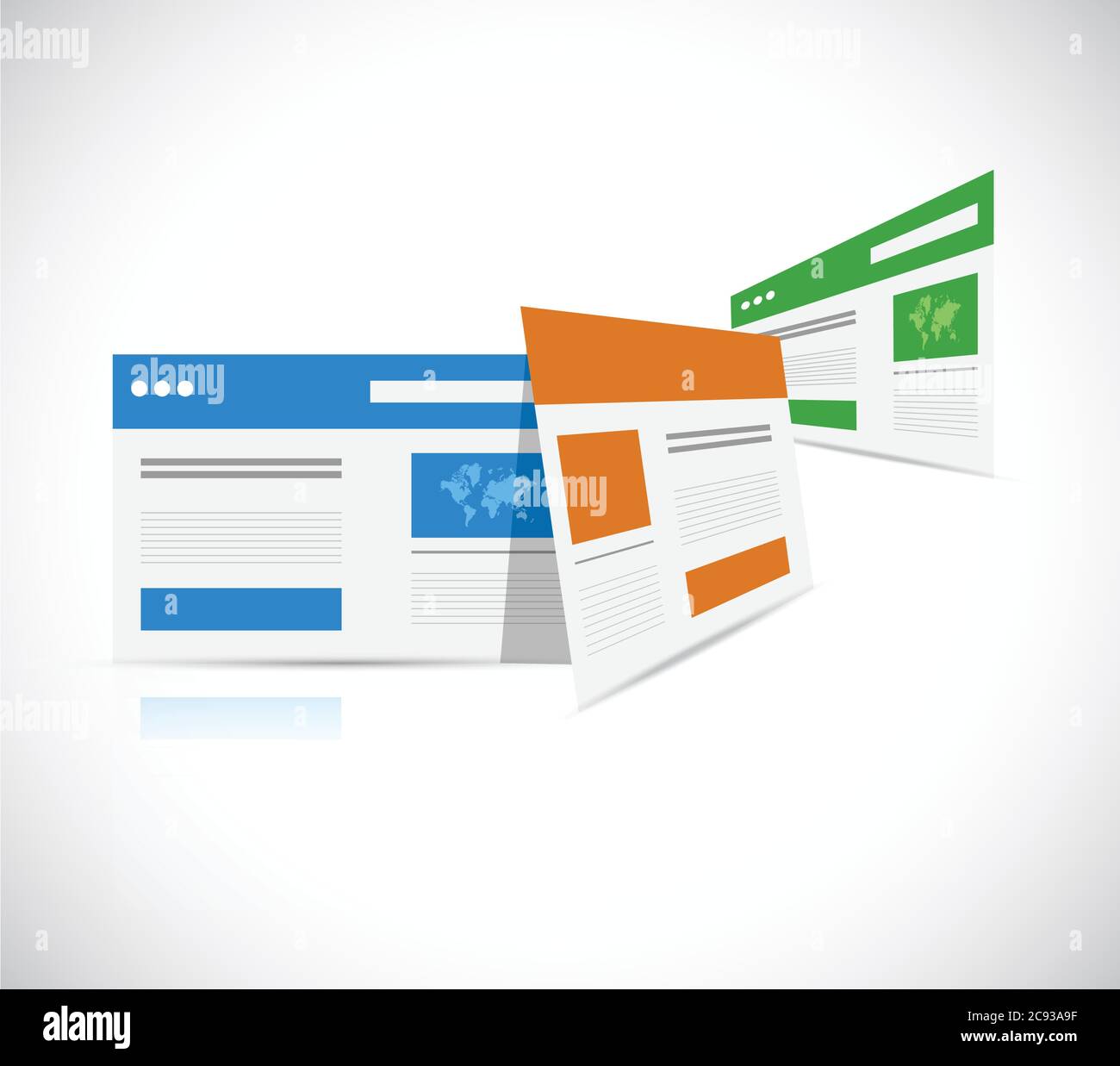 Set of browsers illustration design over a white background Stock ...