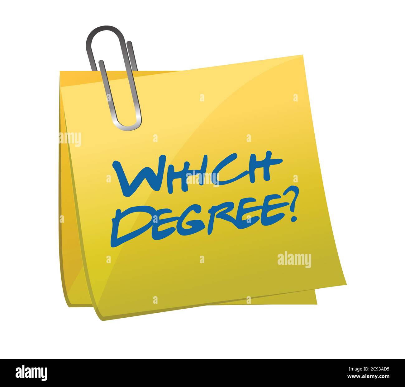 Which degree post question illustration design over white Stock Vector ...