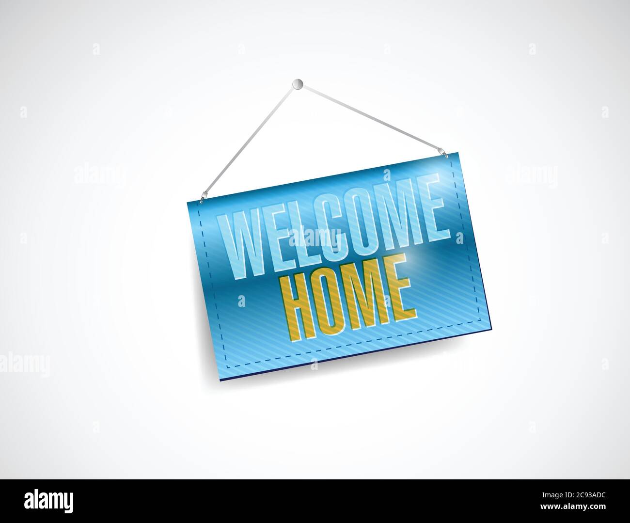 Welcome home hanging banner illustration design over a white background ...