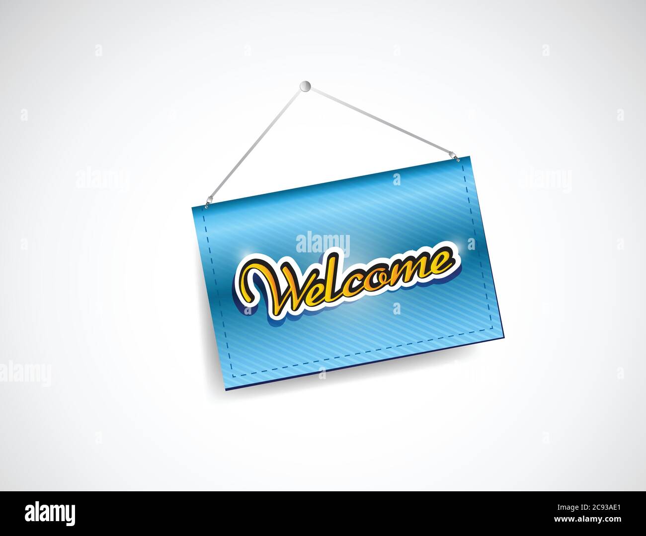 Welcome hanging banner illustration design over a white background ...