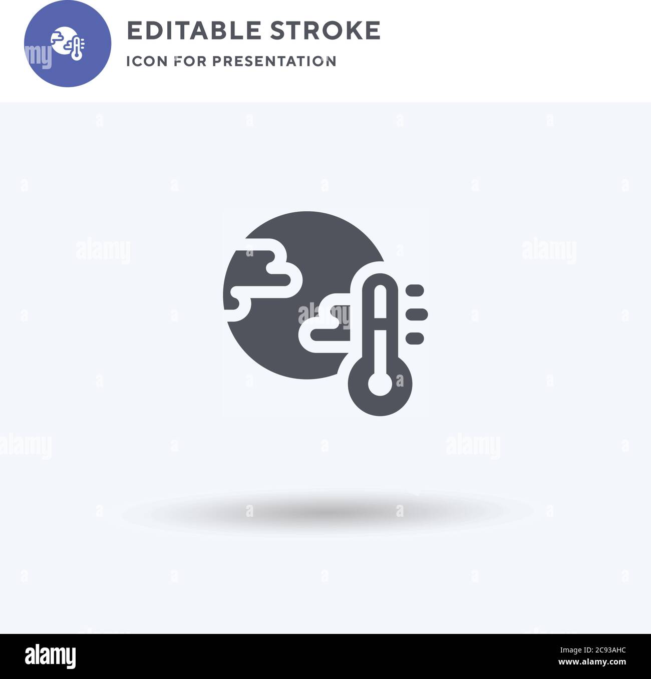 Global Warming icon vector, filled flat sign, solid pictogram isolated ...