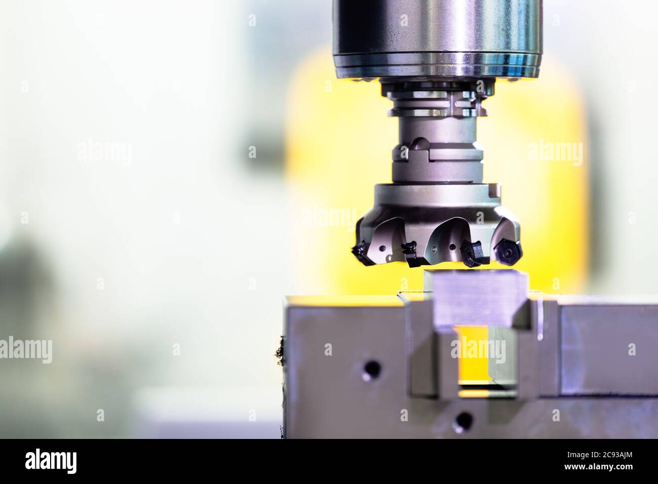 Machine tool in metal factory with drilling cnc machines Stock Photo ...