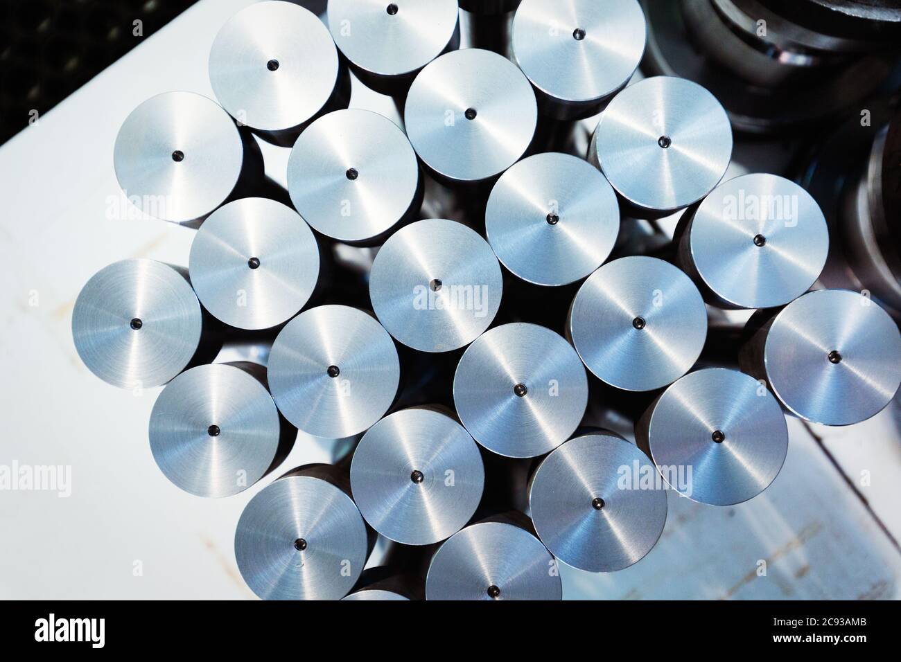Close-up of a set of metallic gears and parts Stock Photo - Alamy