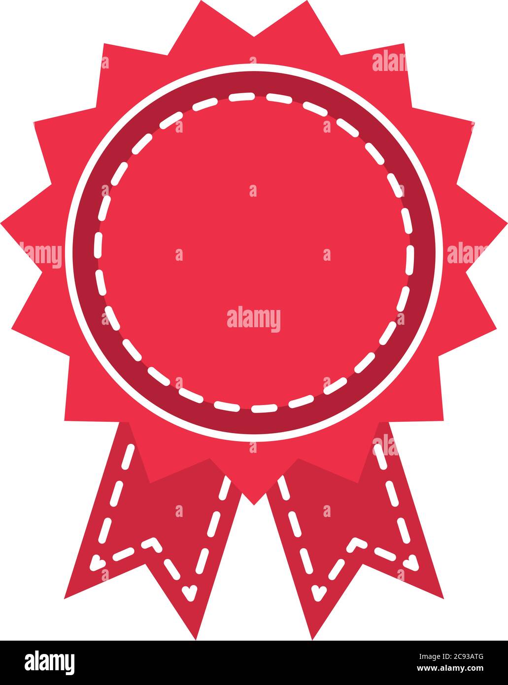 decorative award seal stamp icon over white background, flat style ...