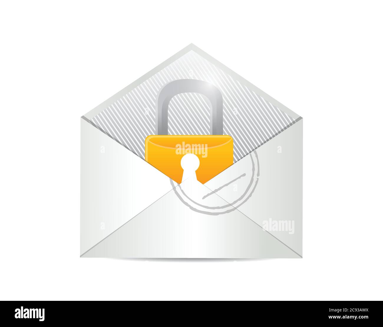Envelope and lock illustration design over a white background Stock ...