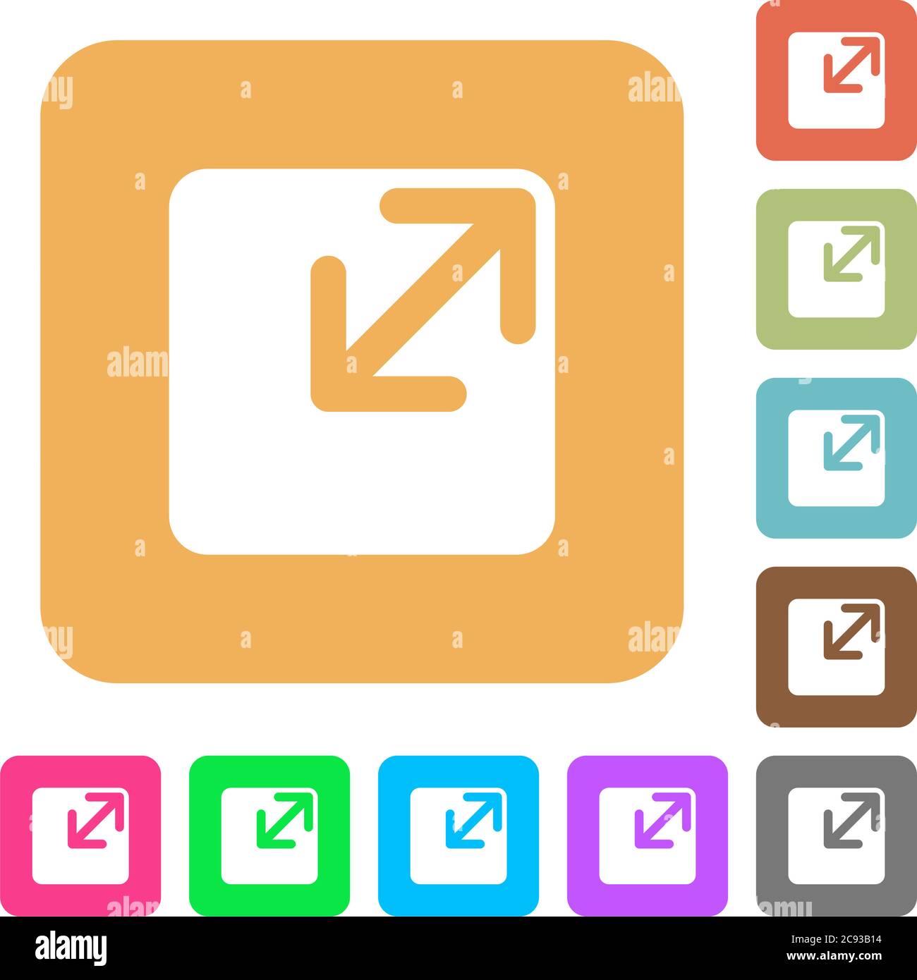 Resize window flat icons on rounded square vivid color backgrounds Stock Vector Image & Art - Alamy