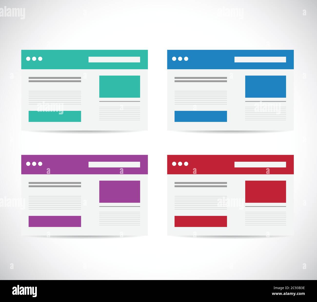 Different color set browser illustration design over a white background ...