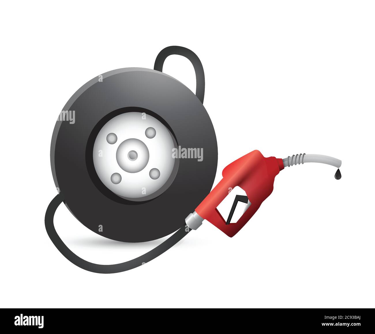 Gas pump wheel illustration design over a white background Stock Vector ...