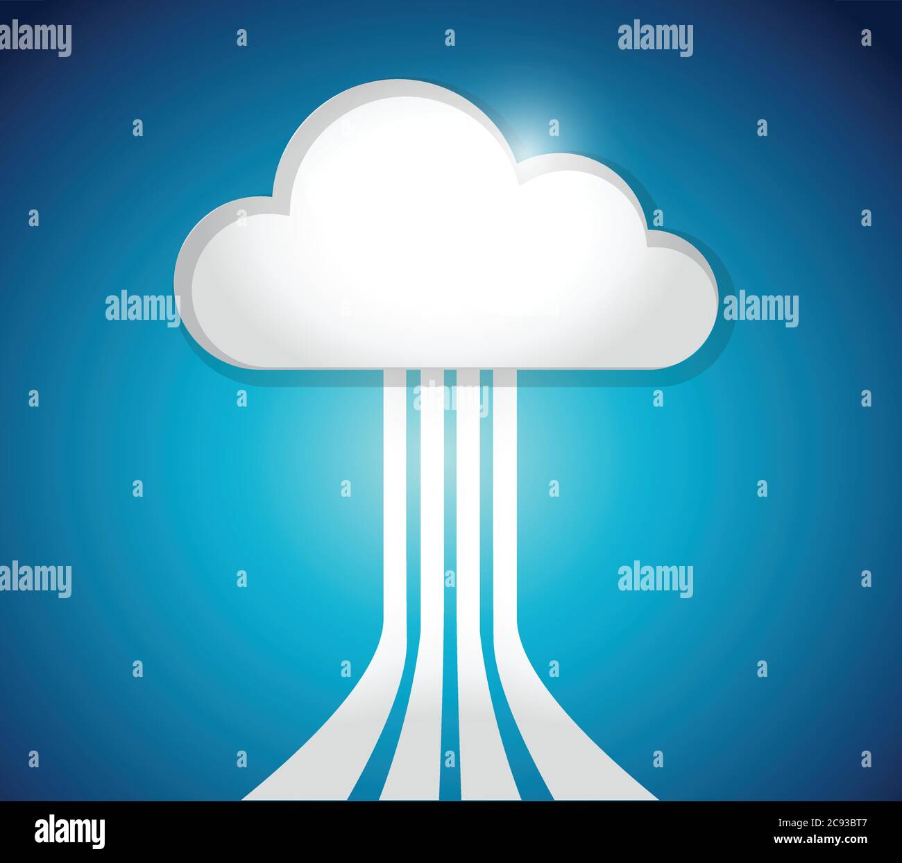 Cloud computing link network connection illustration design over a blue ...