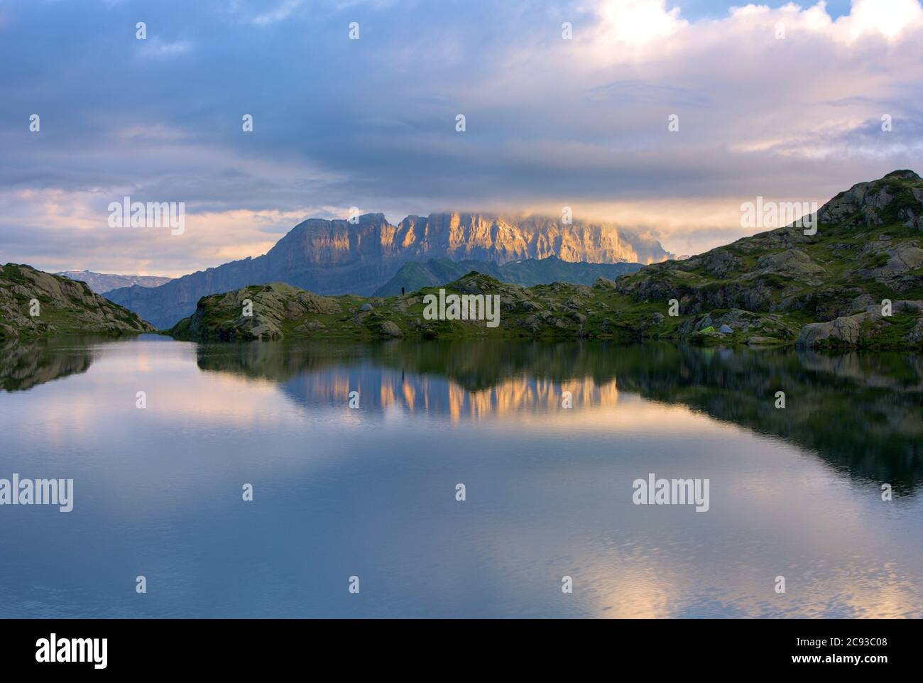 Reflection on the Lac du Brevent Stock Photo - Alamy