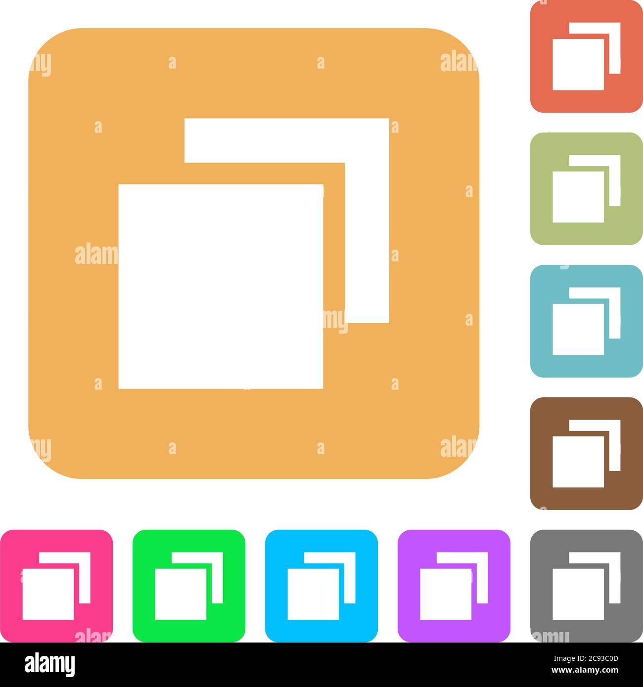 Overlapping elements flat icons on rounded square vivid color backgrounds Stock Vector Image ...