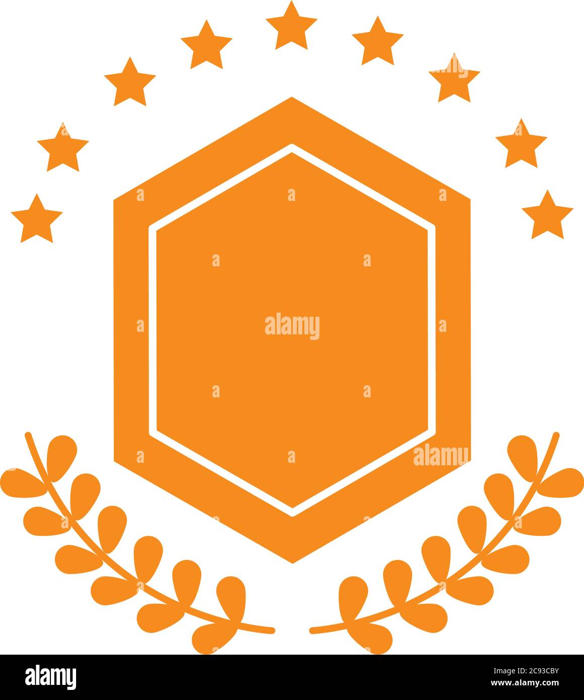 decorative rhombus sticker with leaves and stars around over white ...