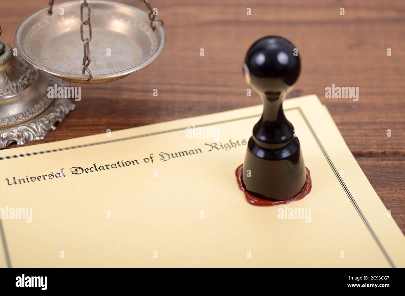 Universal Declaration of Human Rights, Scales of Justice , Notary seal ...