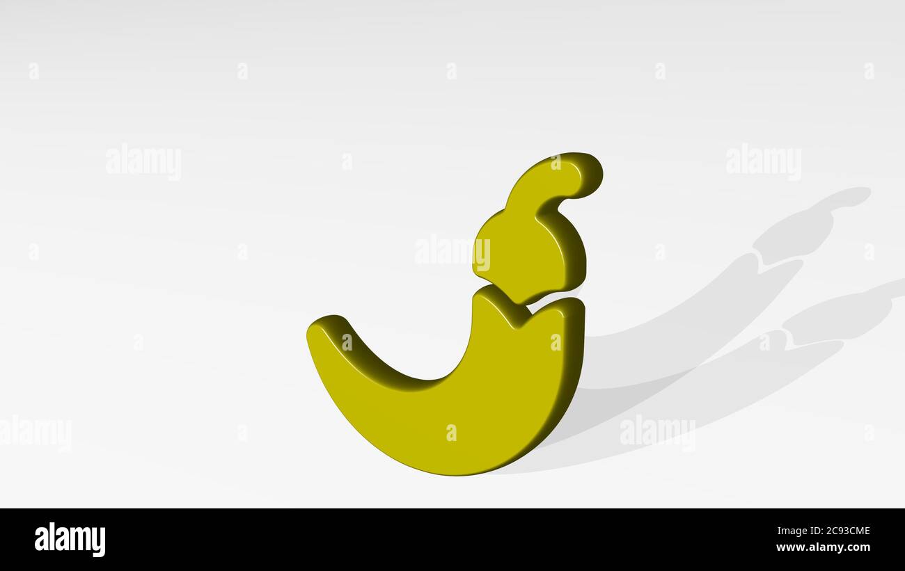 SEASONING CHILLI stand with shadow. 3D illustration of metallic ...
