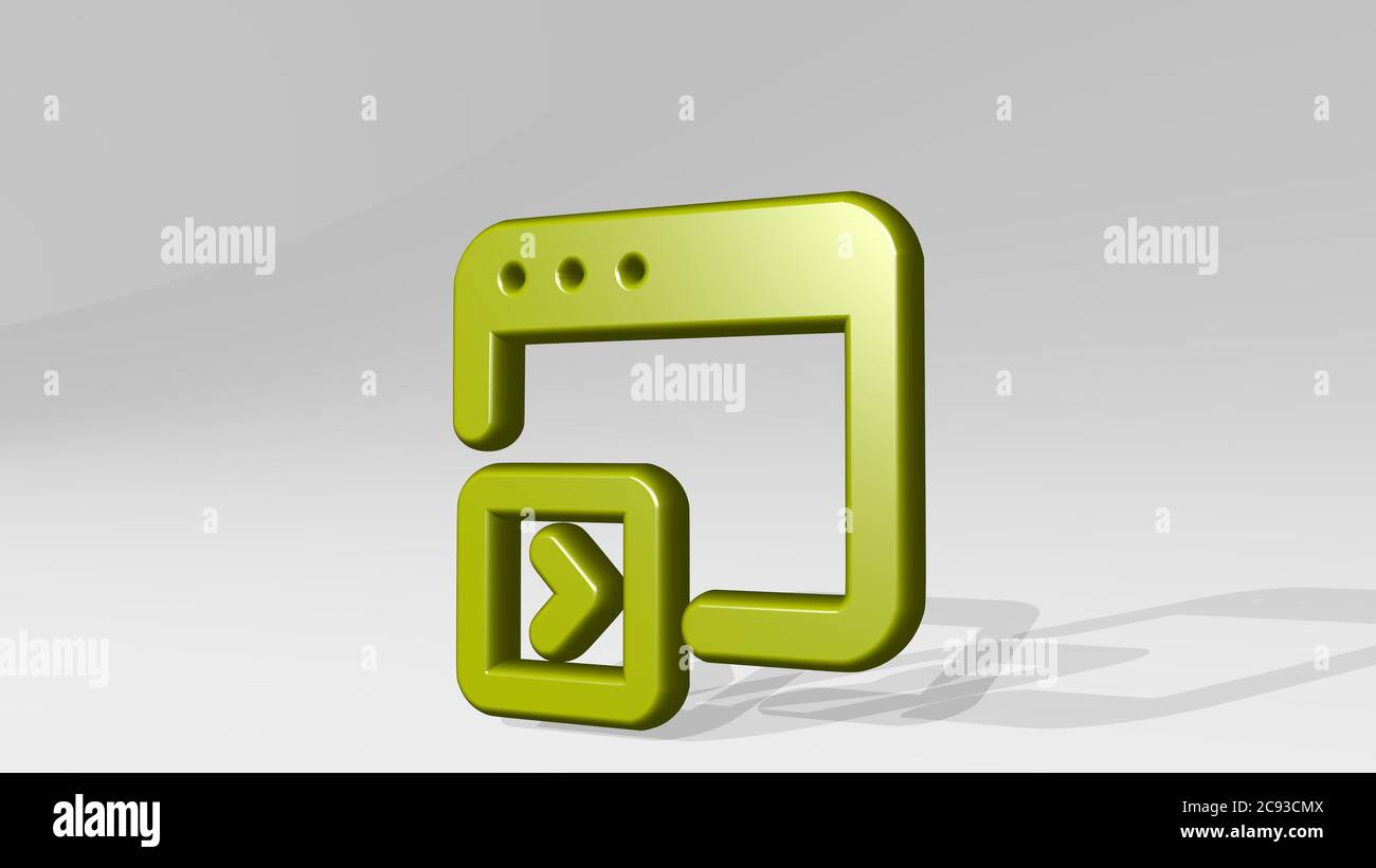 monitor code send stand with shadow. 3D illustration of metallic ...