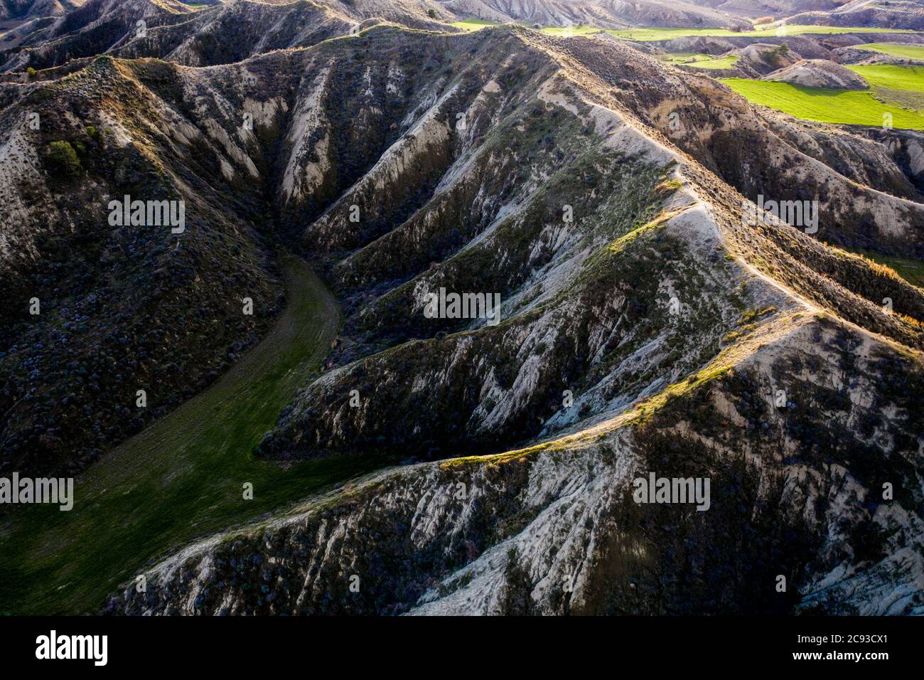 Top view of breathtaking mountains in a green area Stock Photo - Alamy