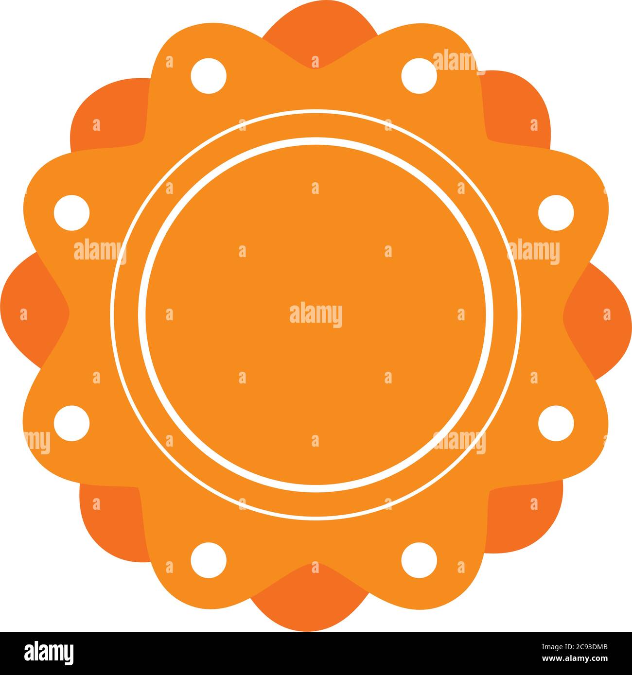 decorative round sticker icon over white background, flat style, vector ...