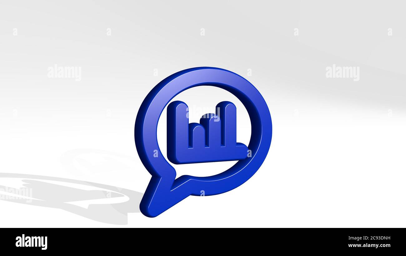 messages bubble graph alternate from a perspective with the shadow. A ...