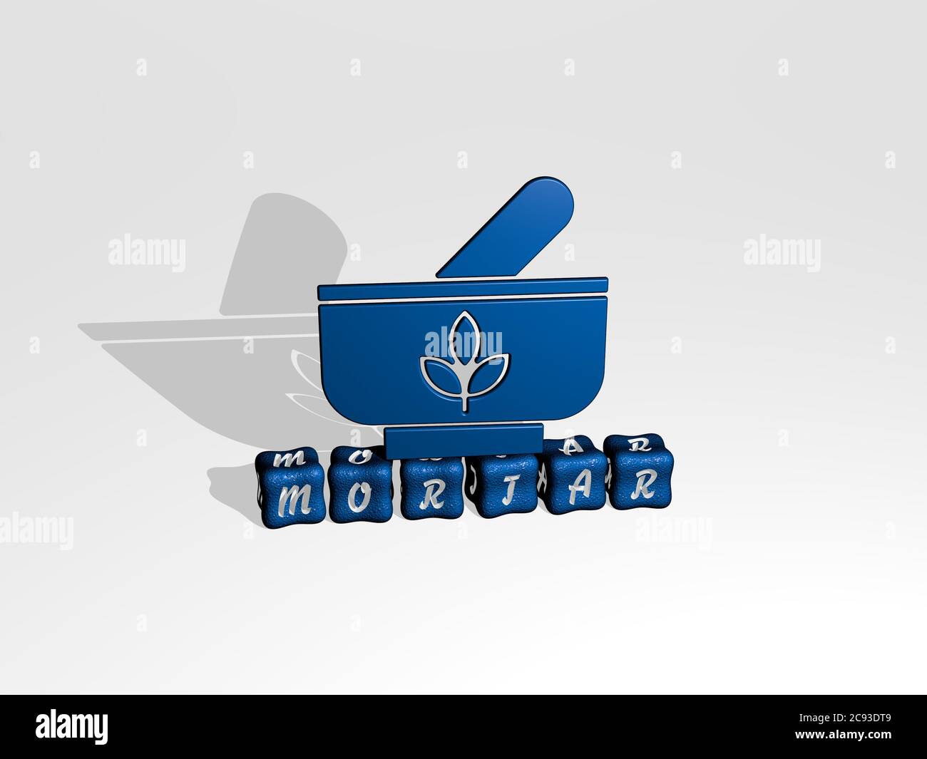 3D representation of MORTAR with icon on the wall and text arranged by ...