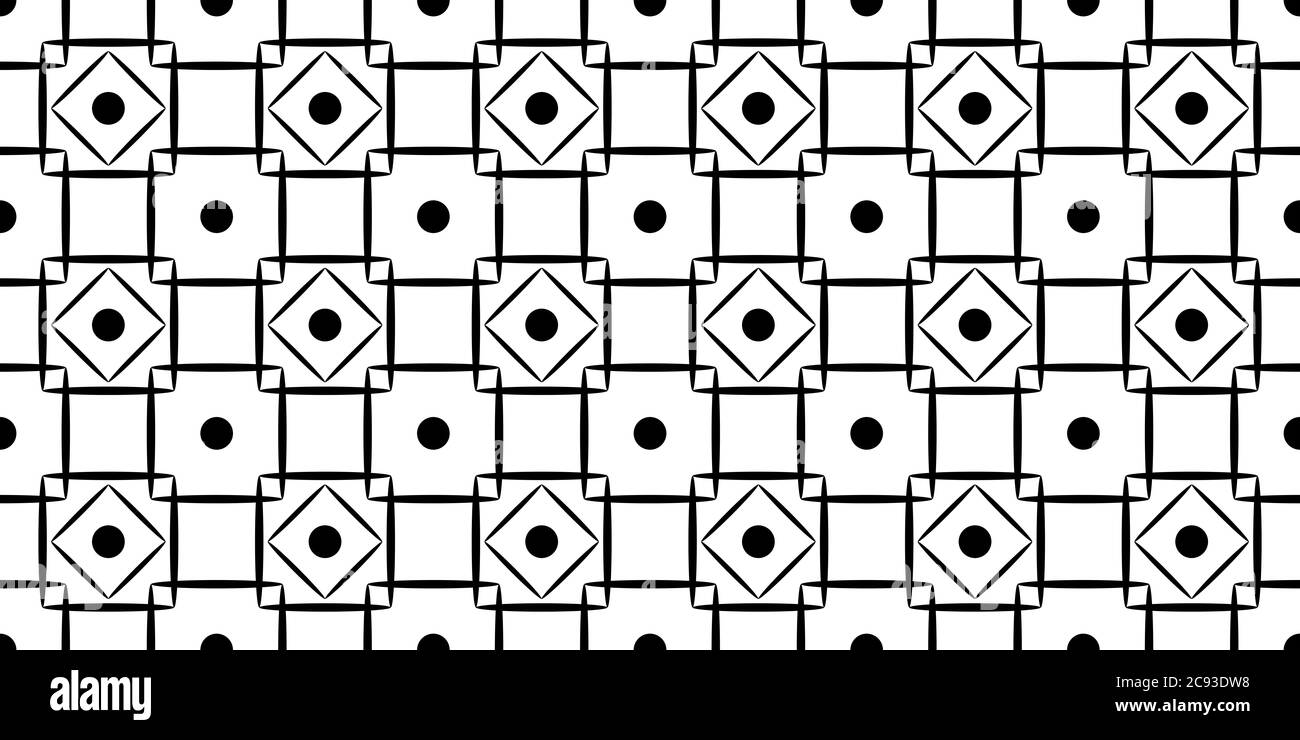 Illustration of a pattern of black geometric shapes isolated on a white ...