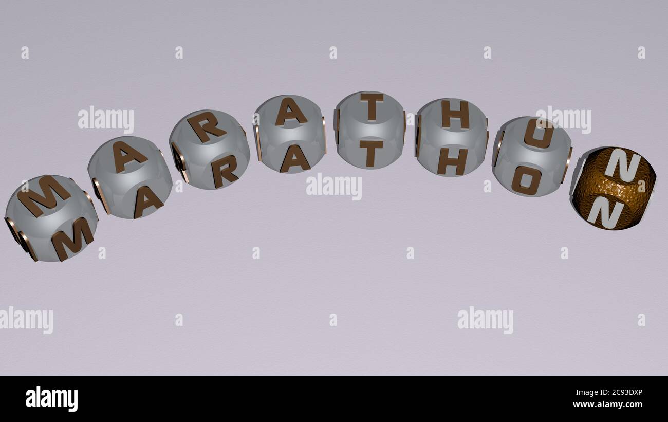 marathon combined by dice letters and color crossing for the related ...