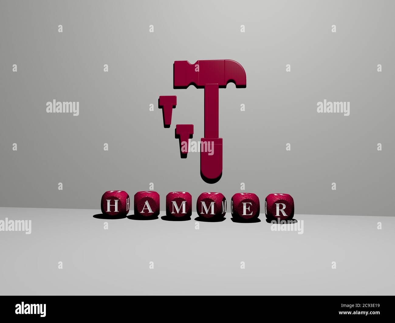 3D graphical image of HAMMER vertically along with text built by ...