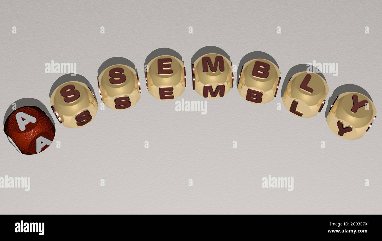 ASSEMBLY combined by dice letters and color crossing for the related ...