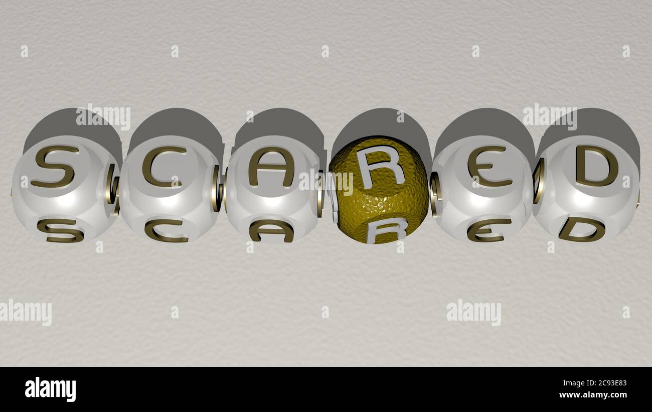 combination of scared built by cubic letters from the top perspective ...