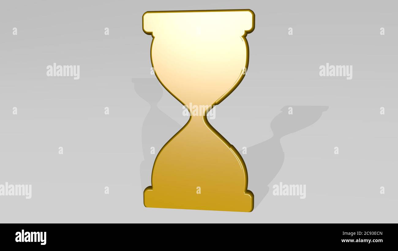 HOURGLASS SAND WATCH from a perspective with the shadow. A thick ...