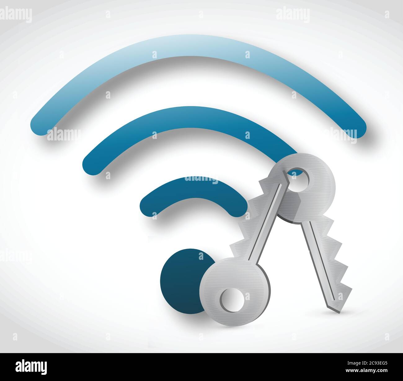 Wifi signal and key illustration design over a white background Stock ...