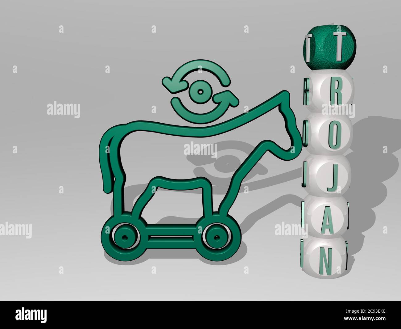 3D illustration of TROJAN graphics and text around the icon made by ...